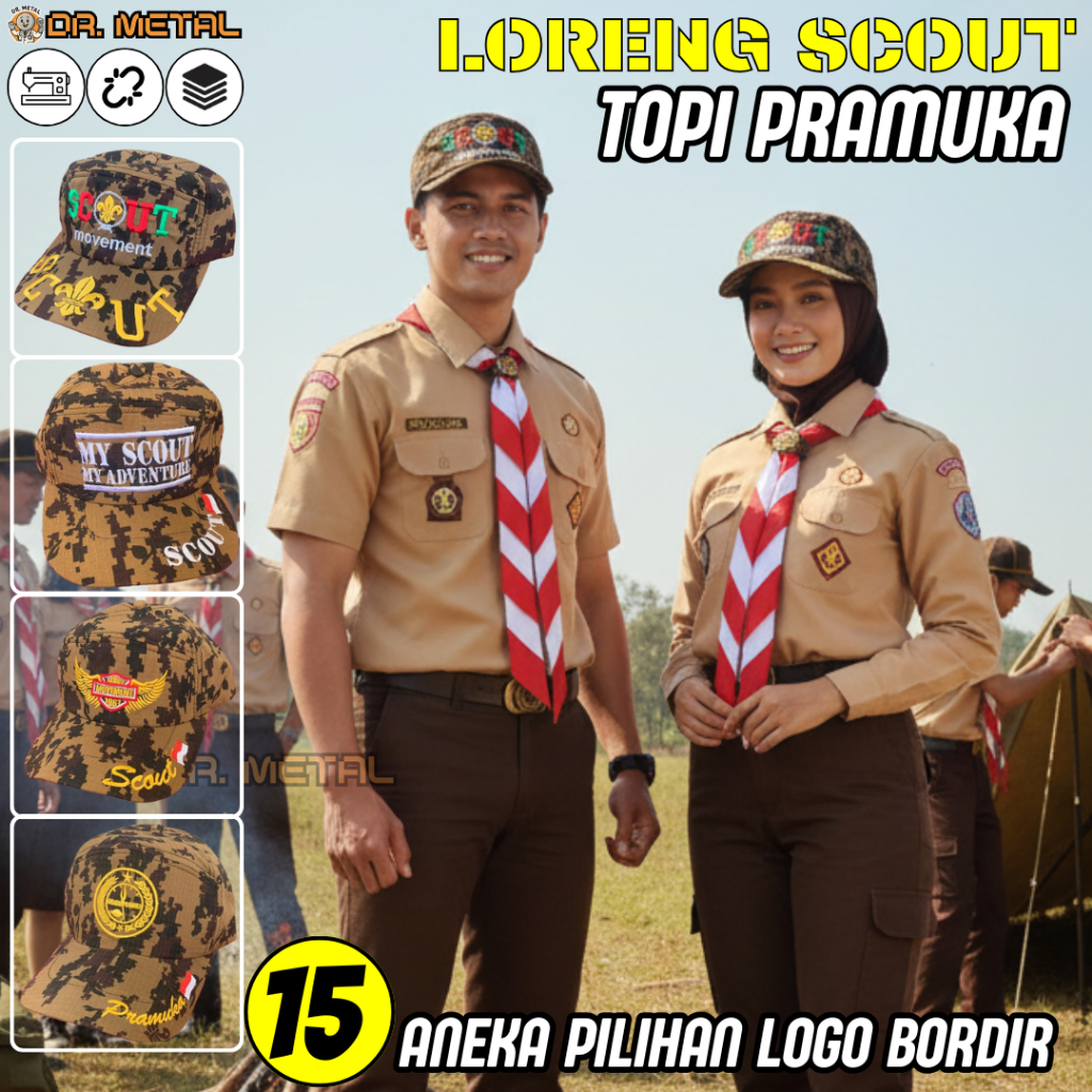 Jual Topi Pet Loreng Pramuka My Scout Digital Bordir Timbul Atribut ...