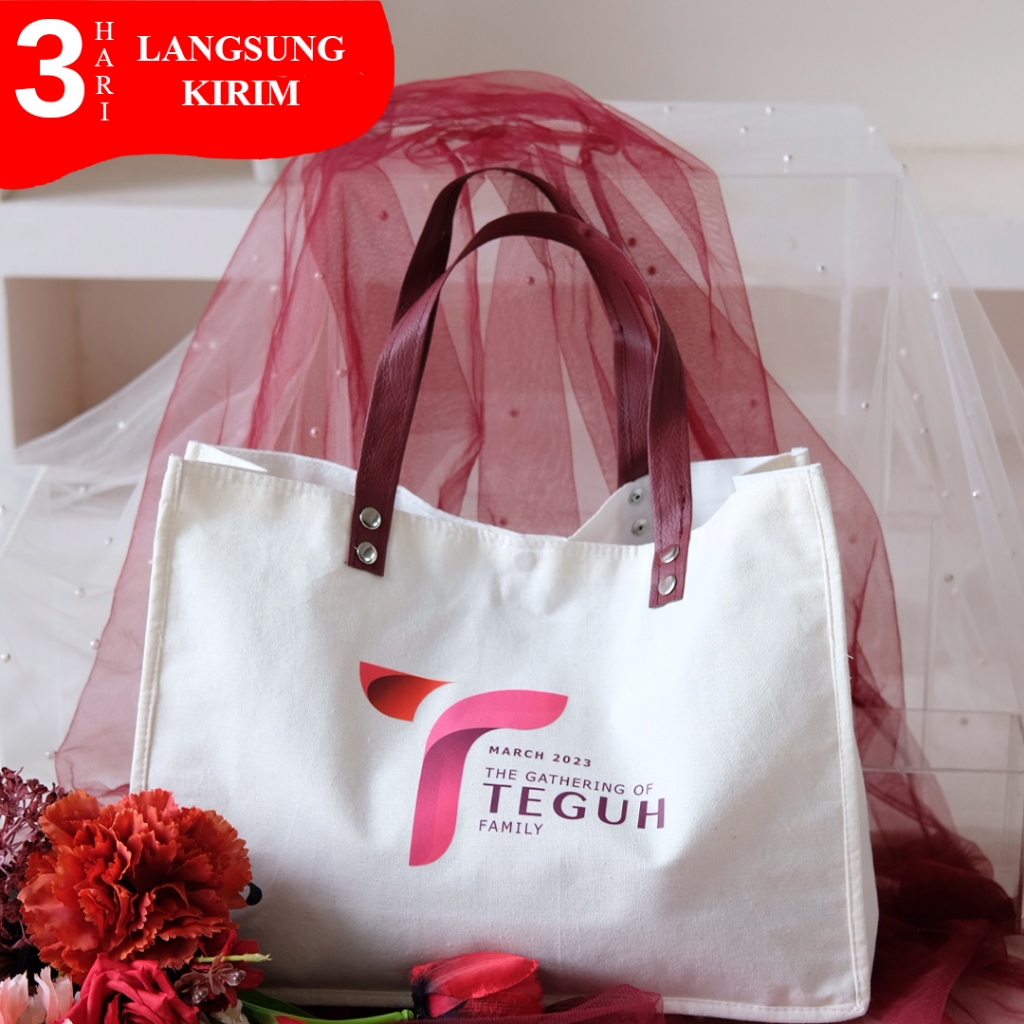 Jual TOTEBAG BAG TALI WARNA MAROON ( BISA CUSTOM NAMA) - Bridesmaid Bag Canvas Tas Wedding ...