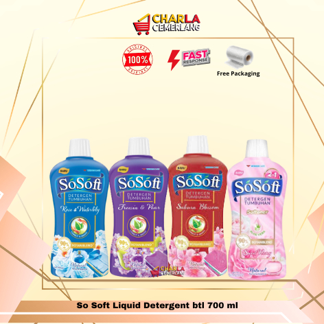 Jual So Soft Liquid Detergent Botol 700 ml All Variant | Shopee Indonesia