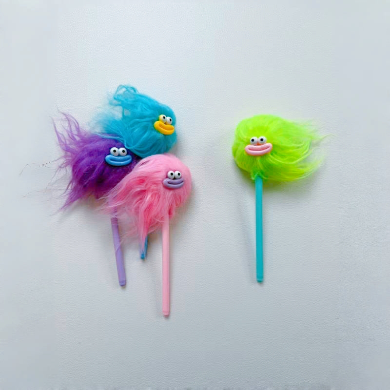 Jual Pom Pom Bulu Gel Pen Fluffy Pulpen Warna Warni dengan Desain Unik ...