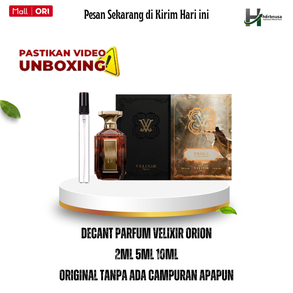 Jual Decant Parfum Velixir Orion Eau de Parfum for Unisex 2ml 5ml 10ml ...