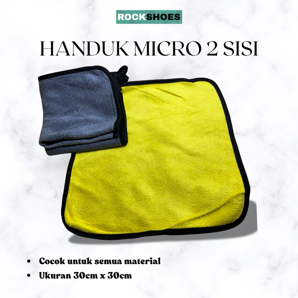 Jual Lap microfiber 2 sisi warna kuning ukuran 29 x 28 serbaguna ...