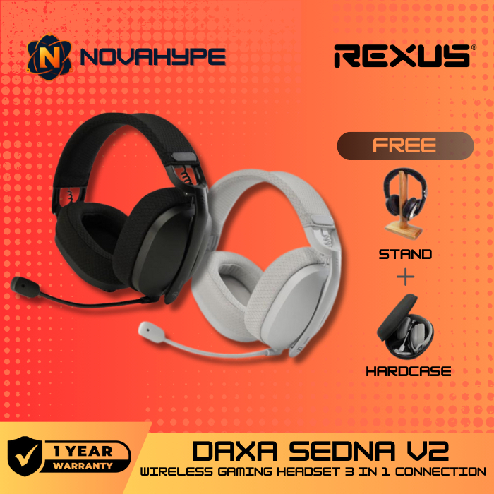 Jual Rexus Daxa Sedna Wireless Gaming Headset 3in1 Connection Garansi ...