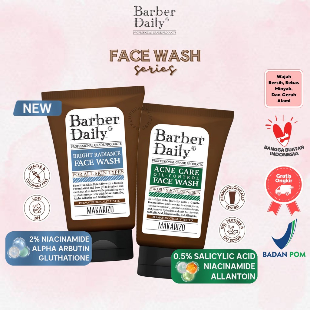 Jual MAKARIZO Barber Daily Bright Radiance | Acne Care & Oil Control ...