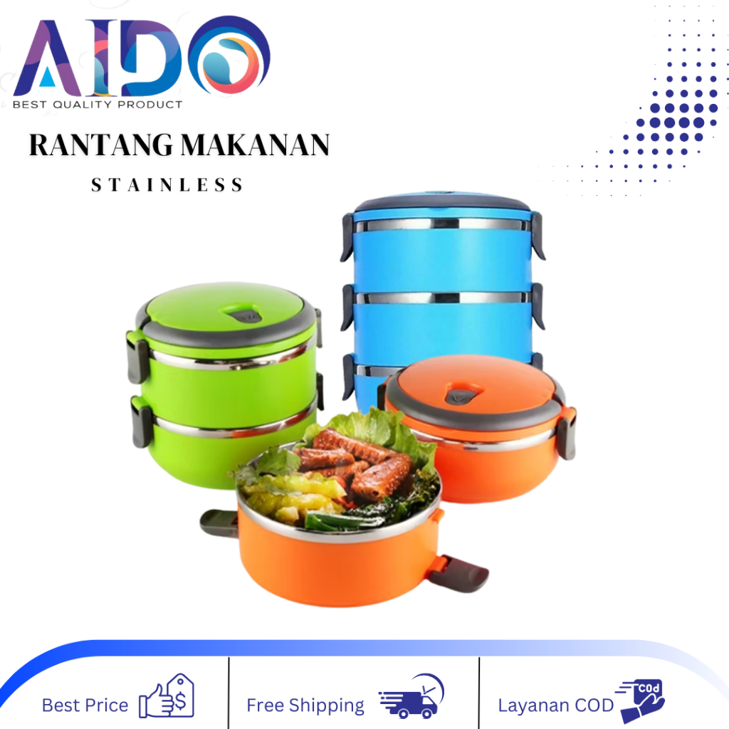 Jual RANTANG 2 SUSUN POLOS / RANTANG SET BEKAL CAMPING PIKNIK LUNCH BOX ...