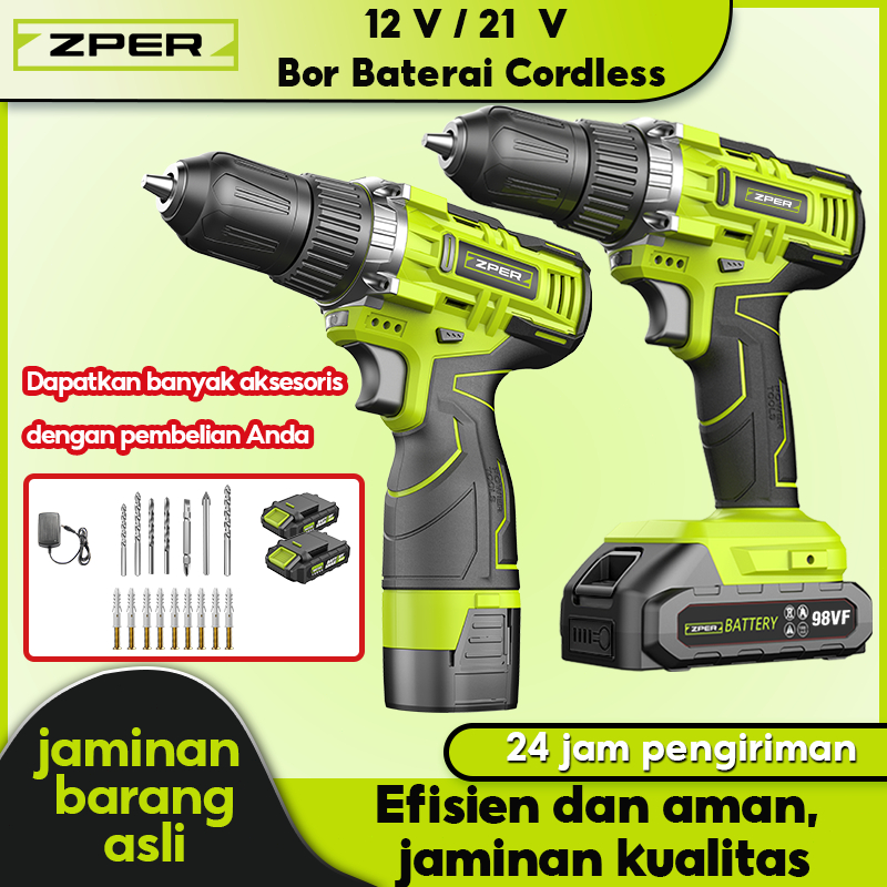 Jual ZPER Bor Battery 12V/21V 3 Speed Bor Listrik Mesin Bor Baterai ...