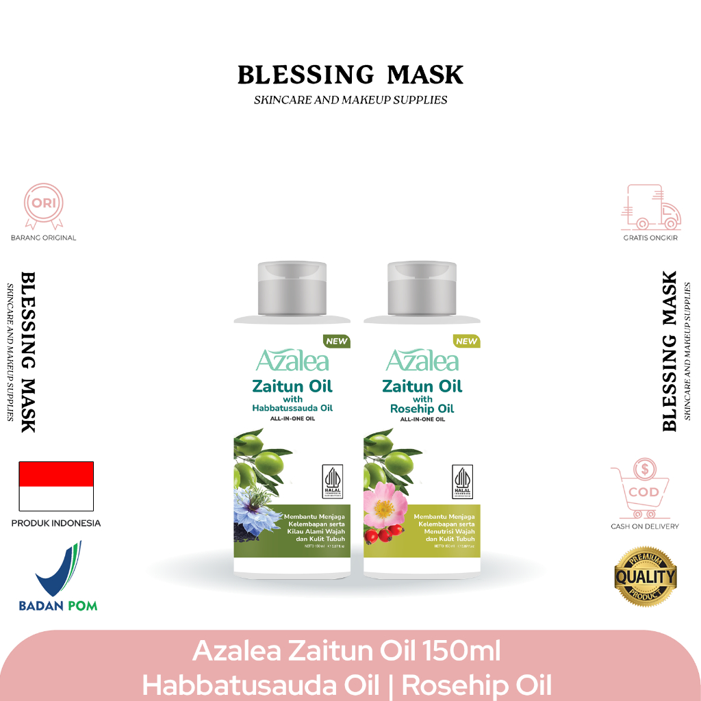 Jual AZALEA Zaitun Oil with Habbatussauda oil | Rosehip Oil - All in ...