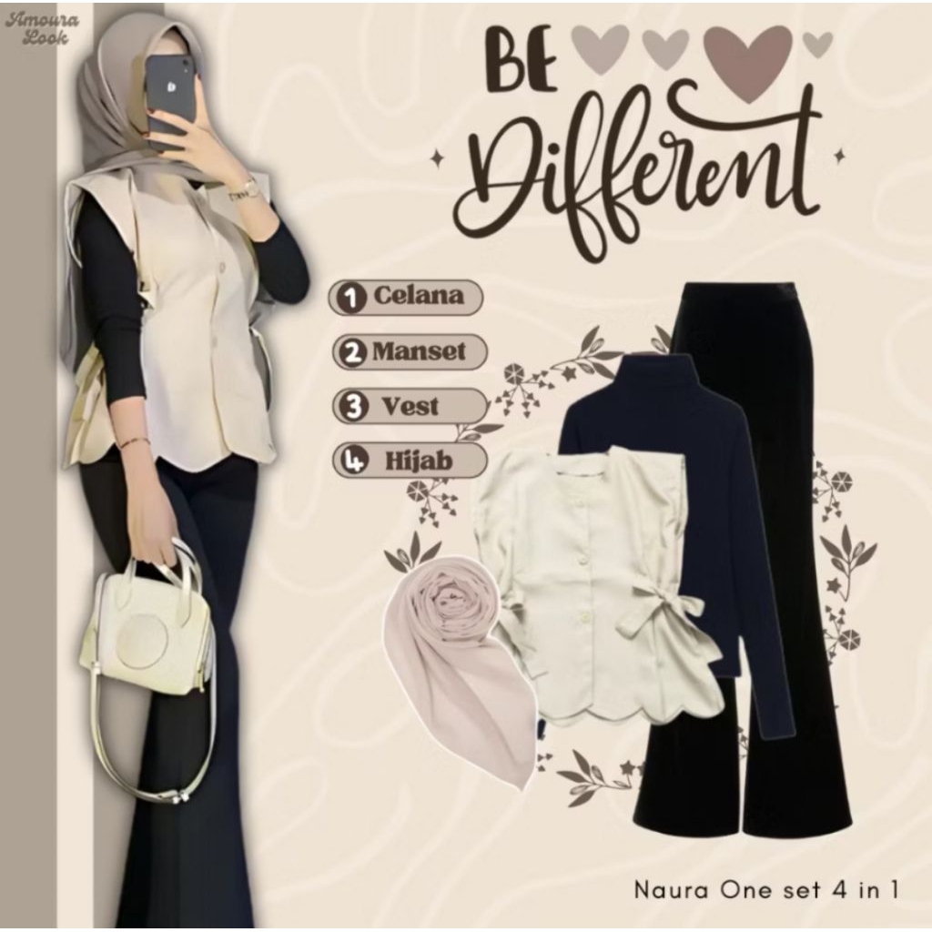 Jual Outfit Wanita Kekinian Naura One set (Vest + Manset + Celana ...
