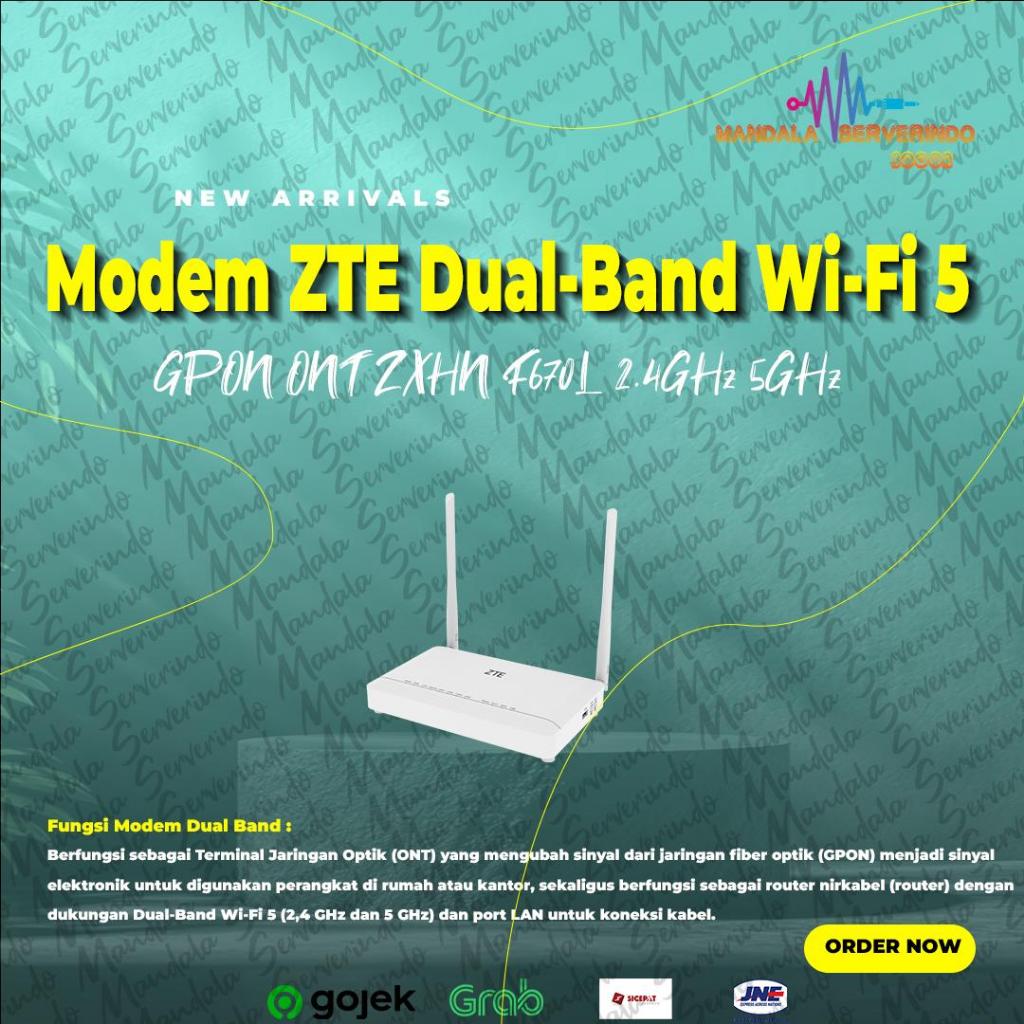 Jual Modem ZTE Dual-Band Wi-Fi 5 GPON ONT ZXHN F670L 2.4GHz 5GHz MINUS ...