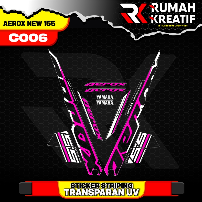 Jual Decal Sticker Striping Variasi Transparan Uv Aerox 155 Connected ...