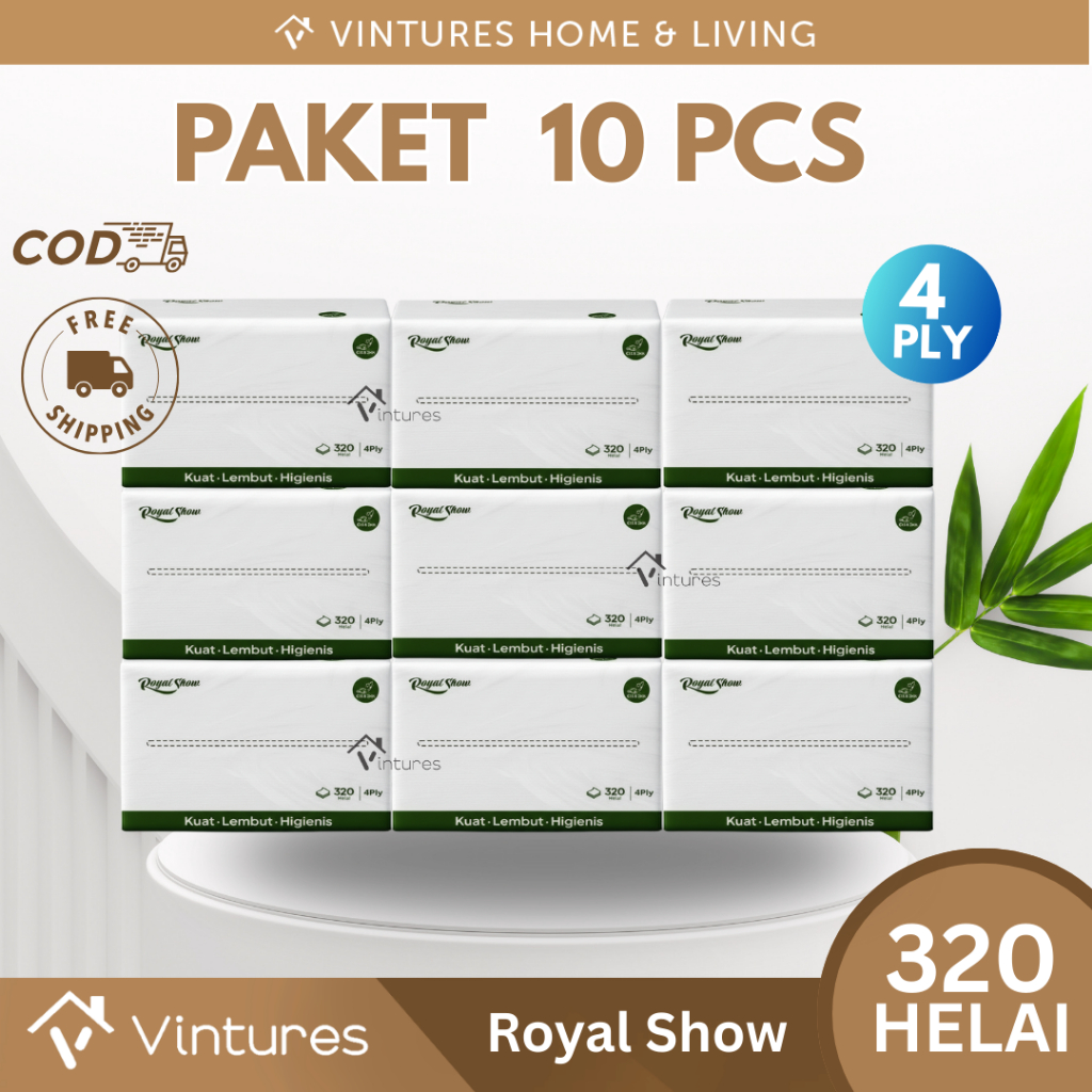 Jual [PAKET 10 PCs] Royal Show Tissue Wajah 320 Helai & 4 Ply - Tisu ...