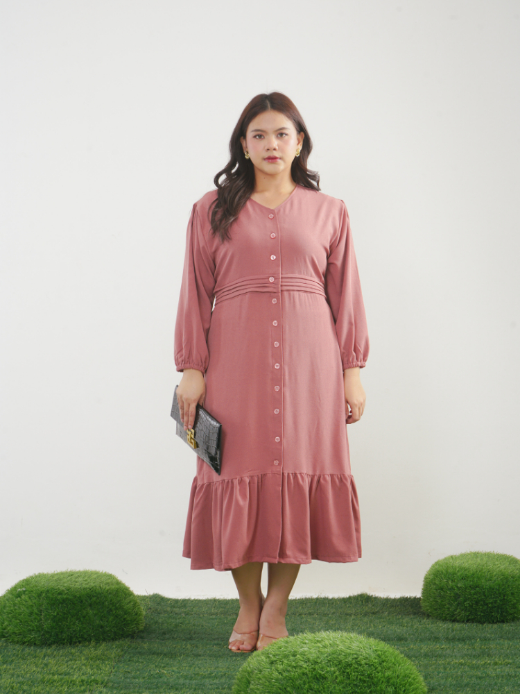 Jual Xtramiles - Magica Midi Dress Casual Big Size Jumbo L - 4XL ...