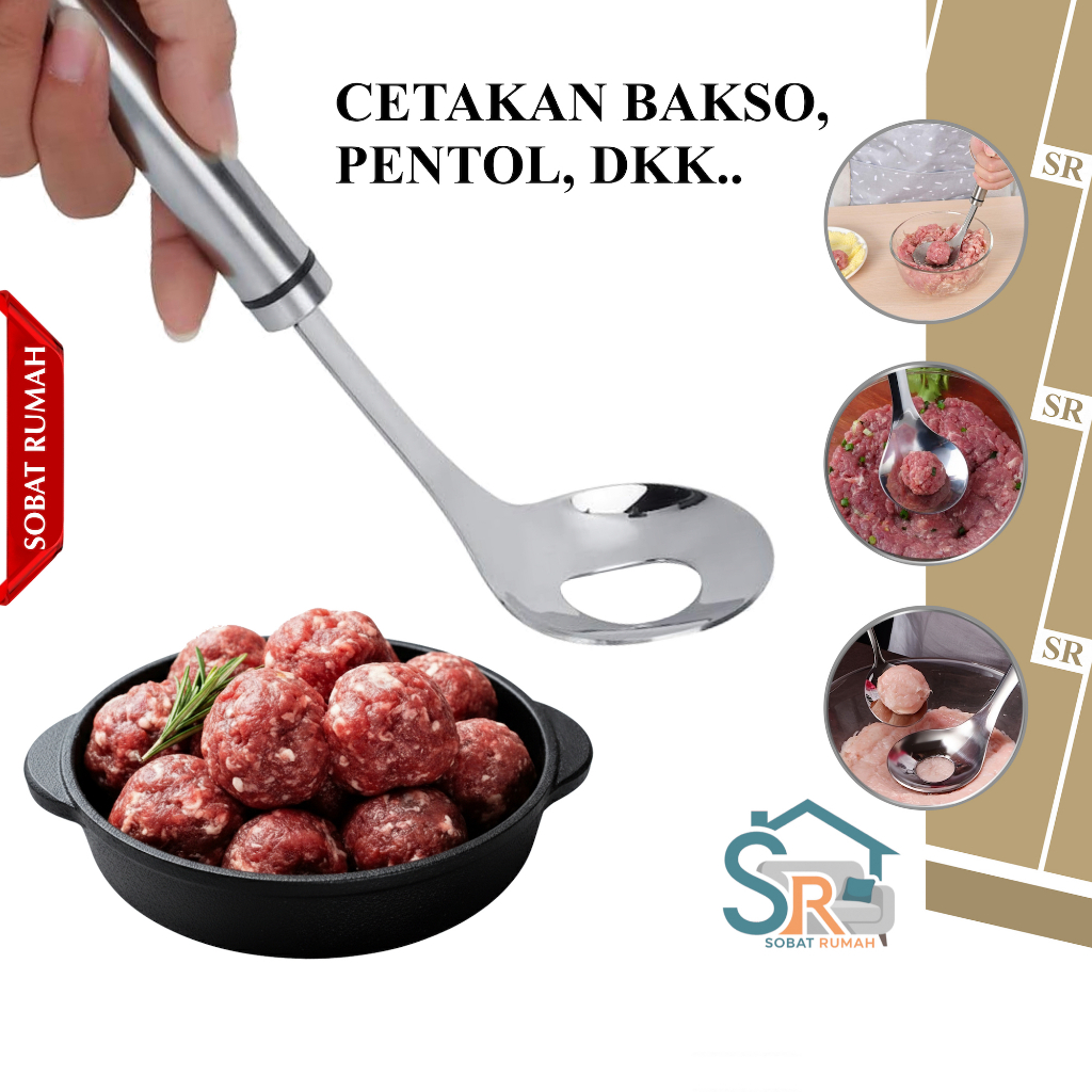 Jual SENDOK CETAKAN BAKSO Bulat Anti Lengket Alat Cetak Adonan Baso ...