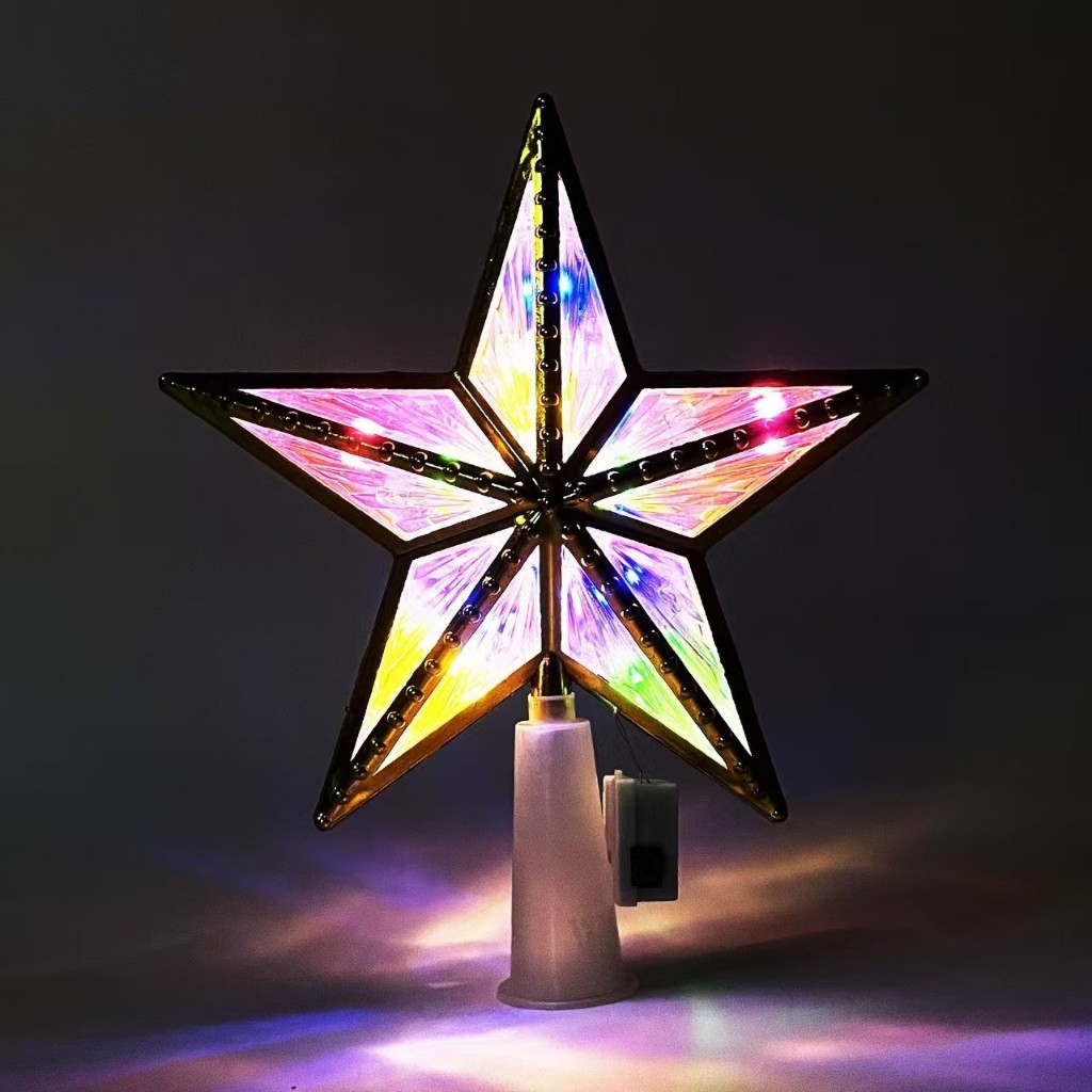 Jual 23CM Top Bintang Lampu LED Pohon Natal Dekorasi Natal Aksesoris ...