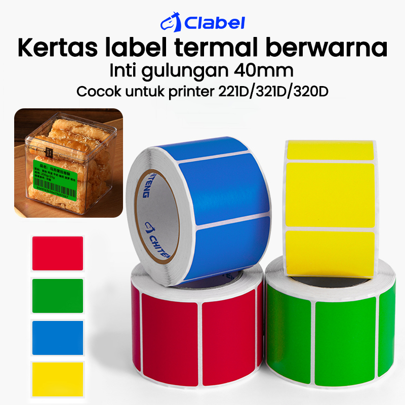 Jual Label Warna untuk Printer Desktop - 40mm Core, 4in1 Paket, Hasil ...
