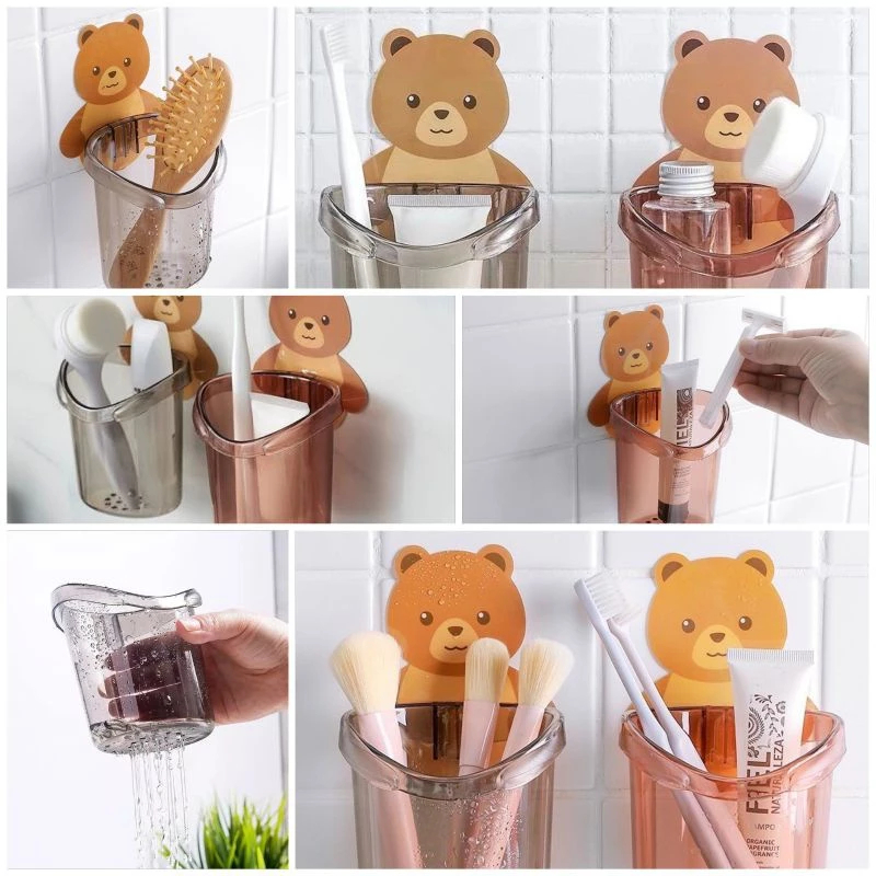 Jual (Kim) Rak Tempel Dinding Kartun Bear Tempat Sikat Gigi | Shopee ...