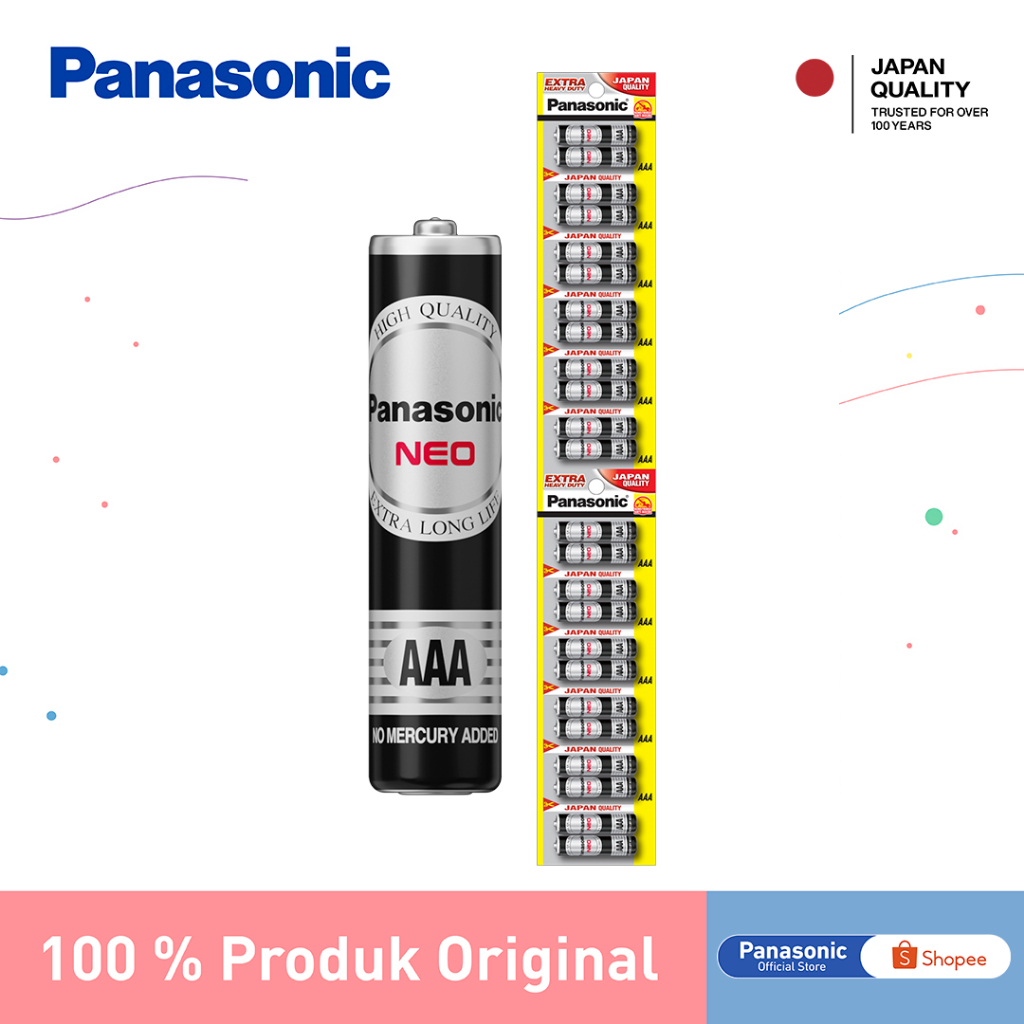 Jual Panasonic Baterai AAA Manganese Neo Hitam 24pc Battery A3 | Shopee ...