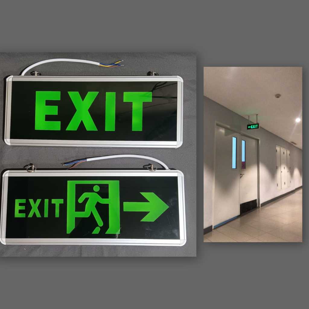 Jual Lampu Emergency LED Tanda EXIT Dua Sisi Tebal Petunjuk Pintu ...