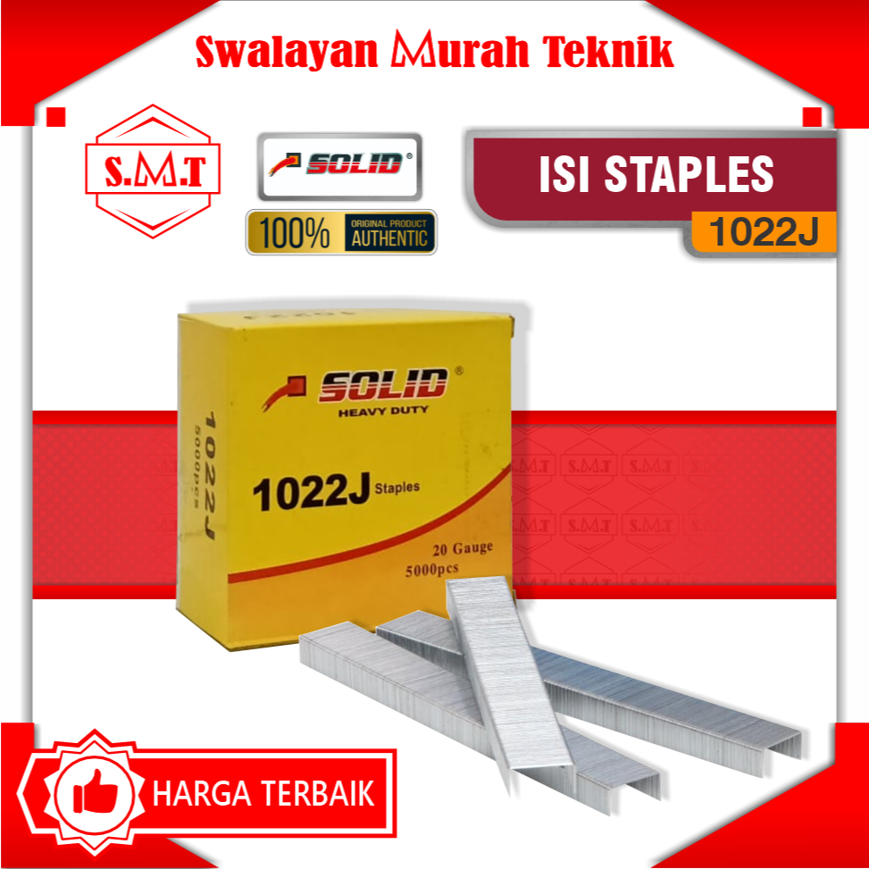 Jual SOLID Isi Staples Angin Air Stapler Refill 1022J Paku Tembak U ...