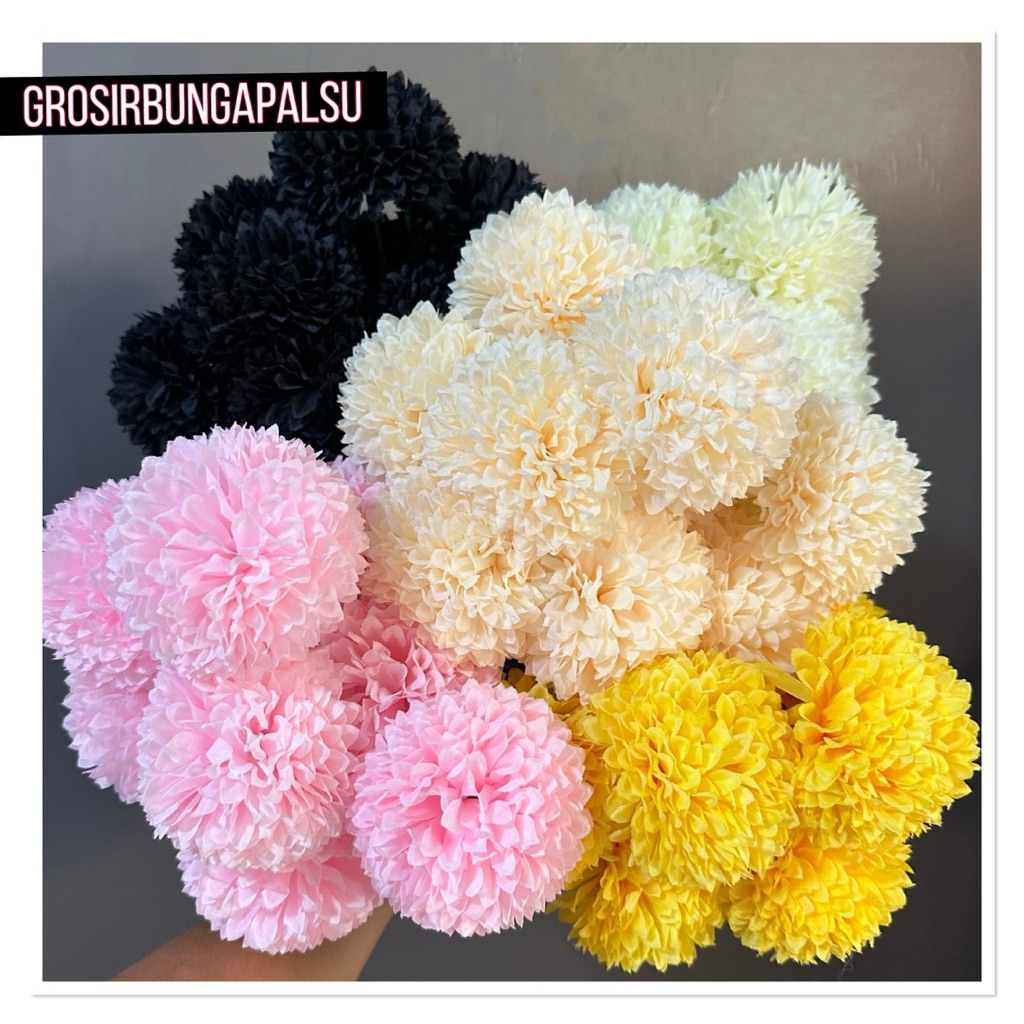 Jual BUNGA ARTIFICIAL POM-POM K9 JUMBO BUNGA DEKORASI BUNGA PLASTIK ...