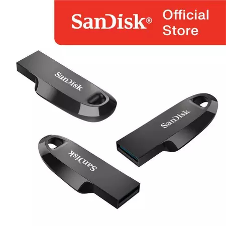 Jual Sandisk Flashdisk Ultra Curve USB-A 3.2 100MB/S High Speed Flash ...
