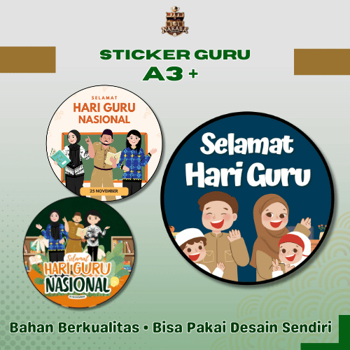Jual Sticker Guru A3+ Bentuk Bulat | Penghargaan Hari Guru Nasional l ...