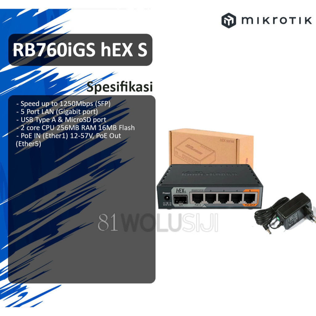 Jual Mikrotik RB760iGS hEX S Gigabit Router with SFP 1.25GE | Shopee ...