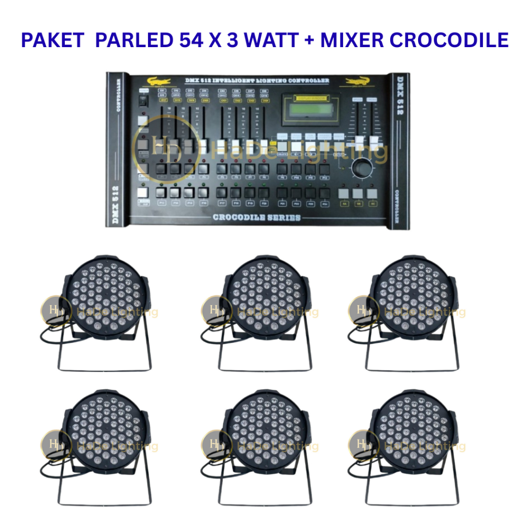Jual Paket parled 54x3 watt + Mixer crocodile DMX 512 | Shopee Indonesia
