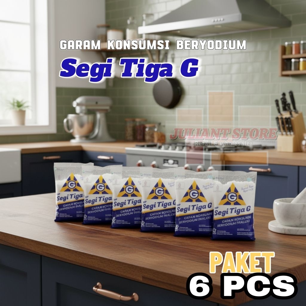 Jual Garam Konsumsi Beryodium Segi Tiga G (PAKET 6 PCS) | Shopee Indonesia