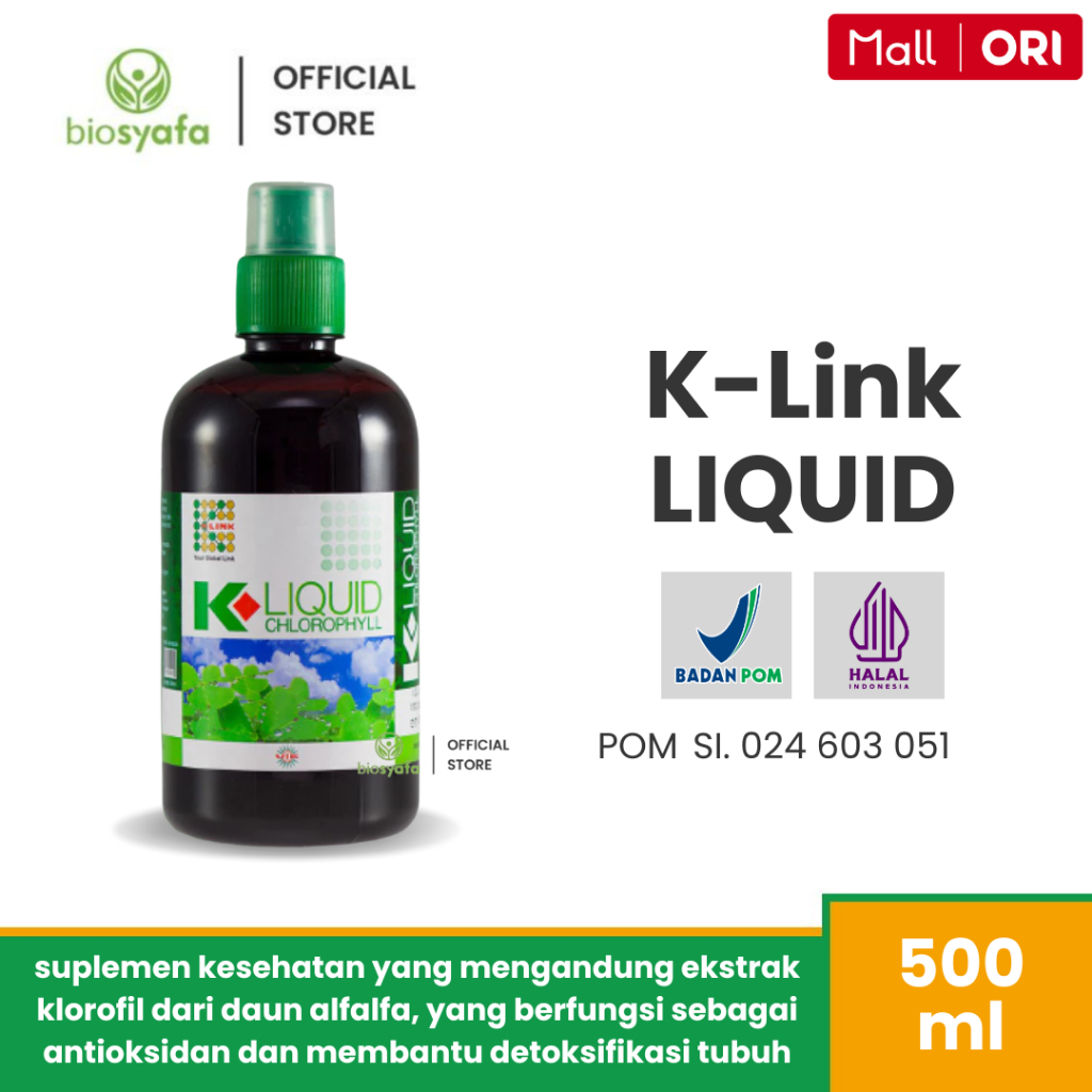 Jual K-LIQUID CHLOROPHYLL 500 ml KLOROFIL K-LINK Minuman Kesehatan ...