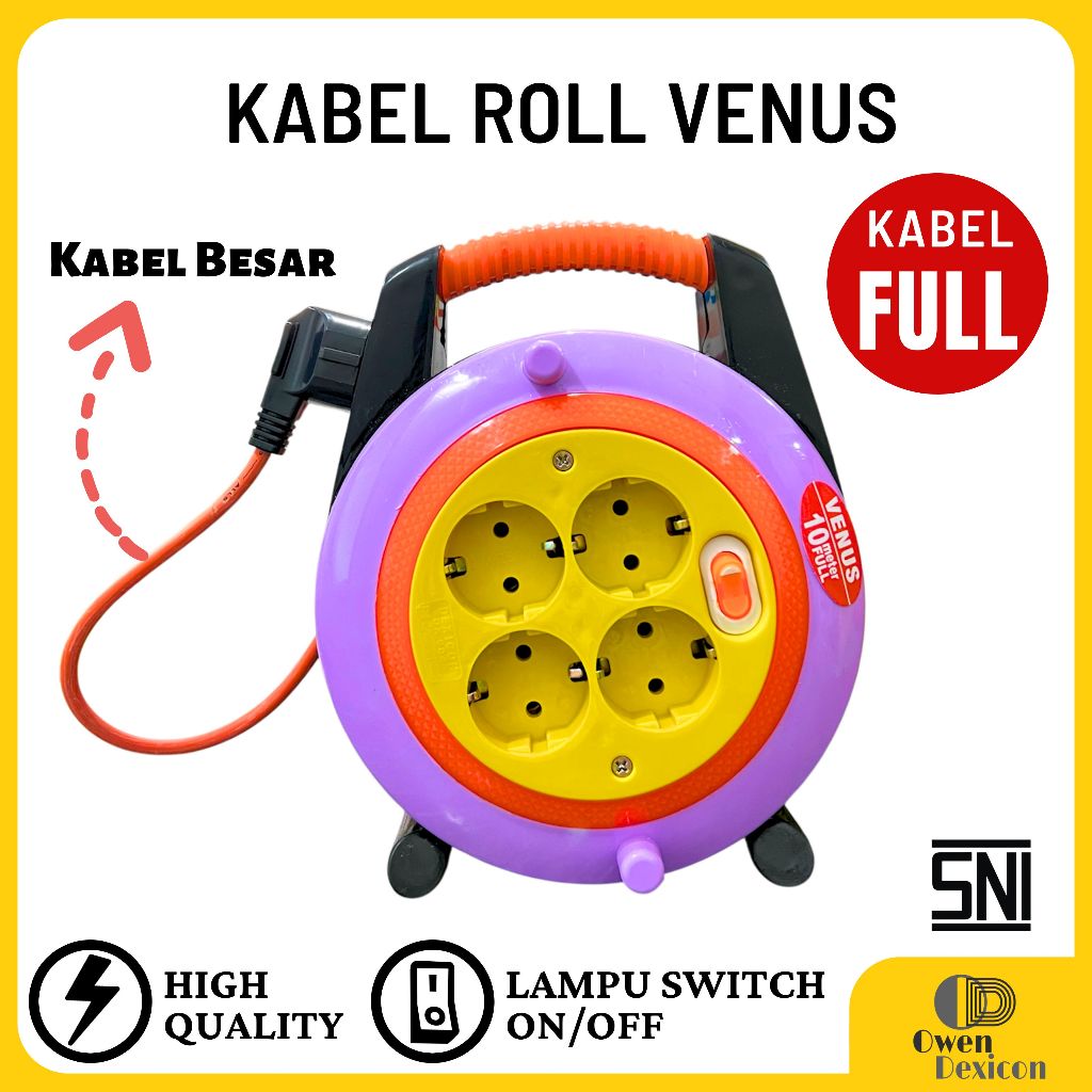 Jual DEXICON Kabel Roll Venus 10m Box Kabel on/off / Kabel Gulungan ...
