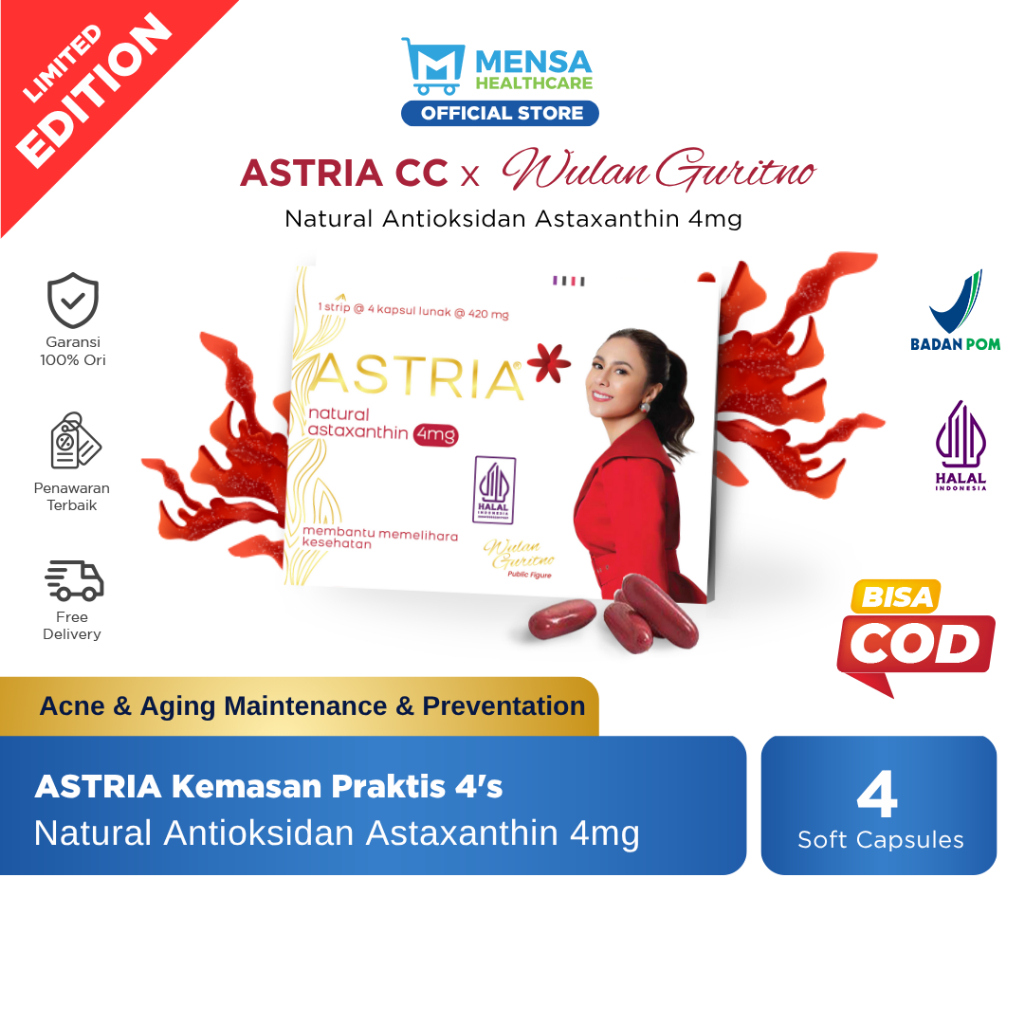 Jual ASTRIA Suplemen Antioksidan Natural Astaxanthin Kemasan Praktis 1 ...