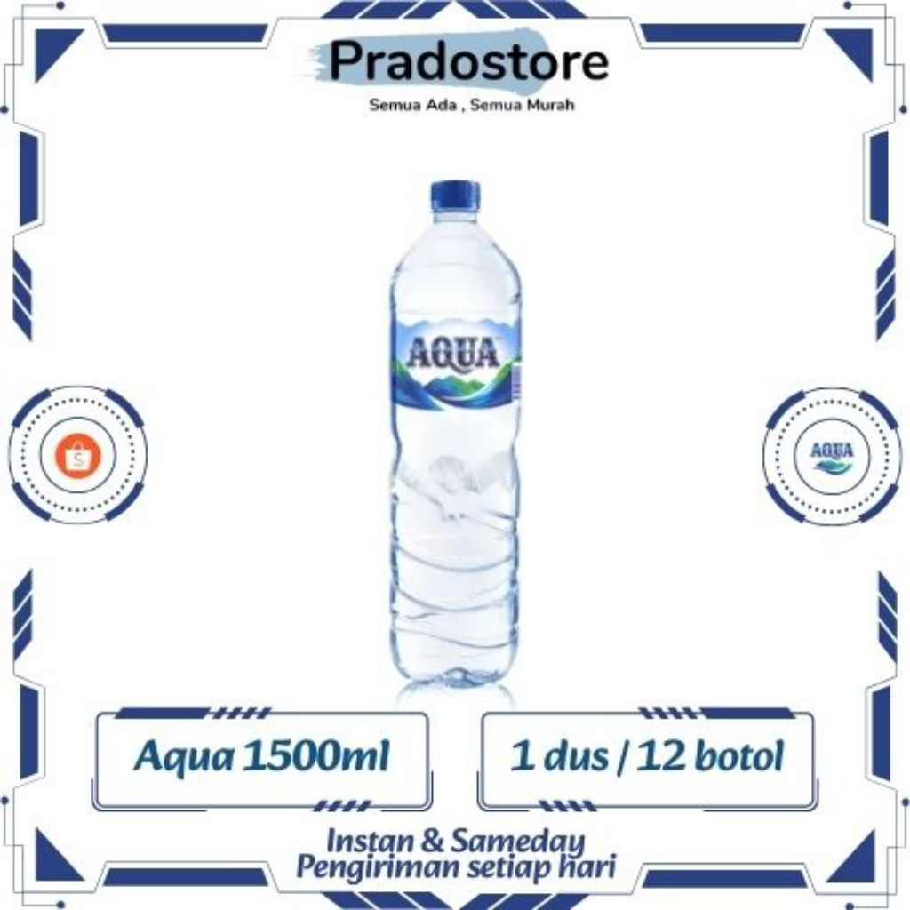 Jual Aqua Air Mineral Dalam Kemasan Botol 1500ml [1dus / 12botol ...