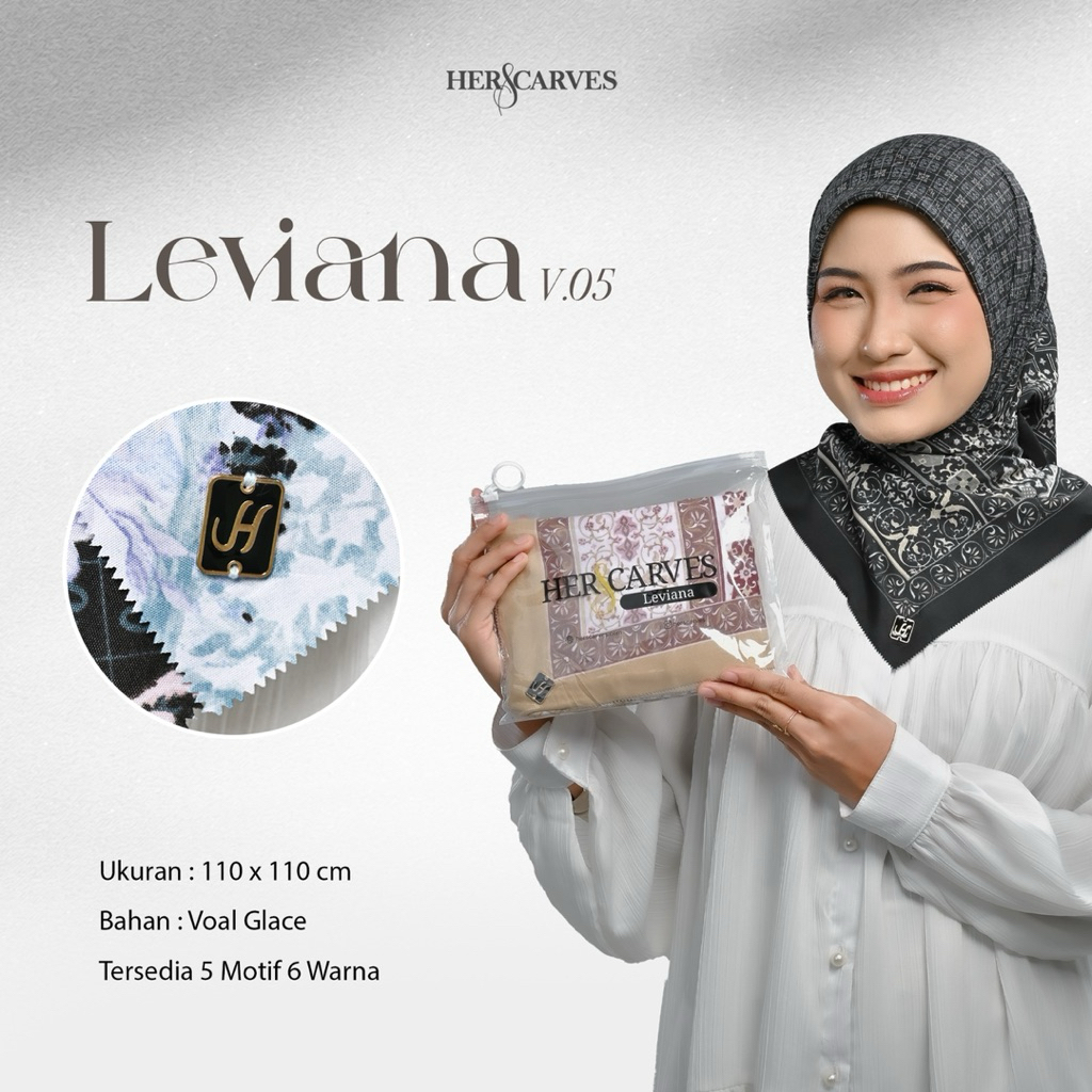 Jual (Dapat 3 free 4)LEVIANA ORI HERSCARVES DIGITAL MOTIF AMBYAR(Pouch ...