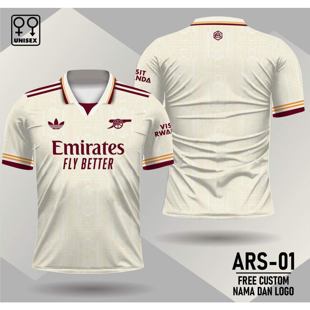 Jual jersey bola arsenal terbaru 2025-2026 bahan embos free custom nama ...