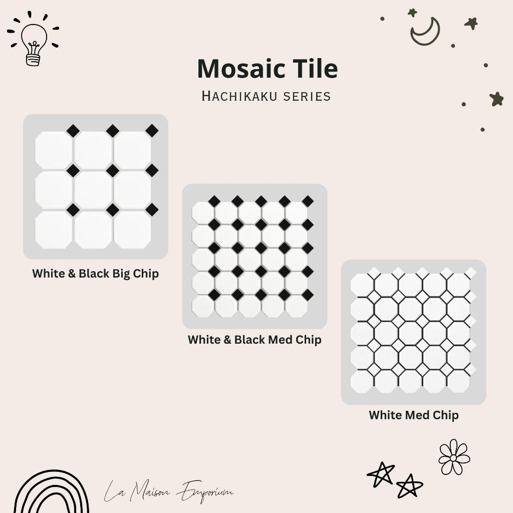 Jual Victorian Mosaic Tile Black and White / Mosaik Keramik Hitam Putih ...