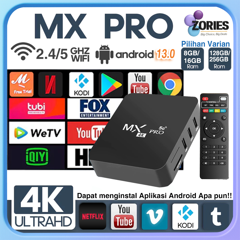 Jual MX PRO Android TV Box MX Pro 2.4G / 5G WIFI 8G+128G / 16G+256G ...