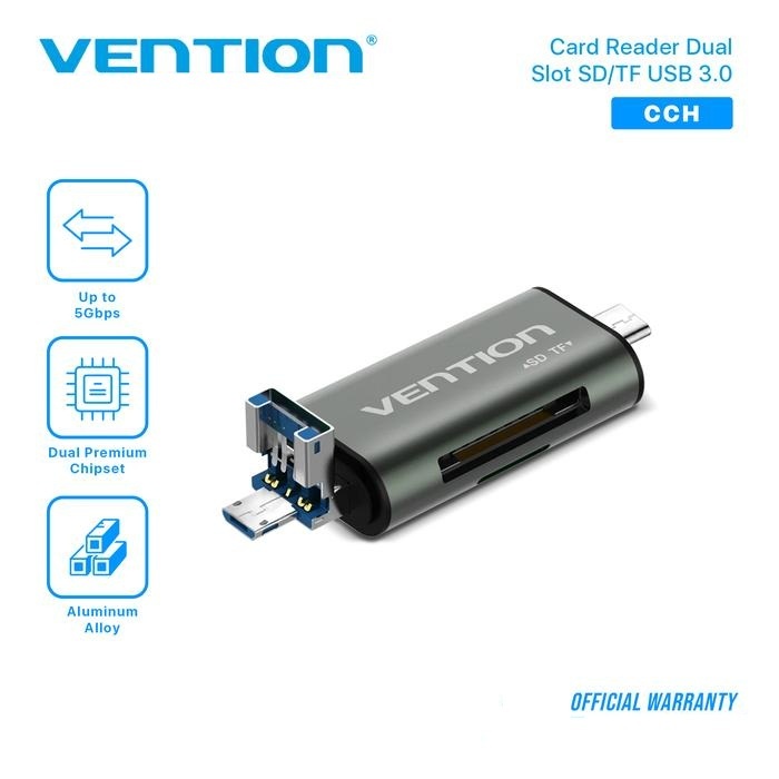 Jual Vention All In 1 USB 3.0 Card Reader Micro SD TF Type-C OTG ...