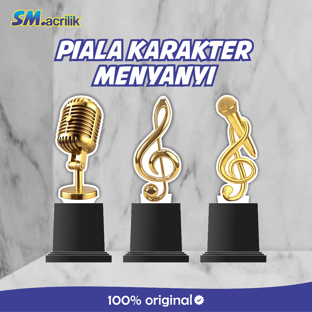 Jual PIALA AKRILIK LOMBA MENYANYI Model 1 | Trophy Mic Karaoke Unik ...