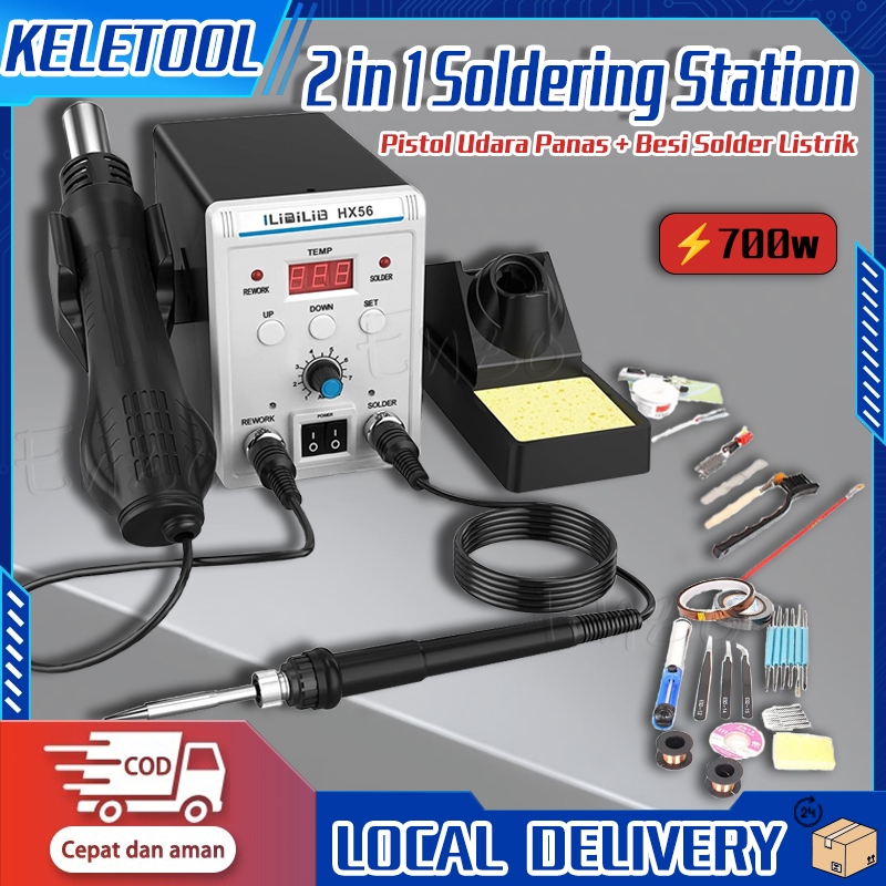 Jual 700W Stasiun Solder Blower 8586 2 in 1 Pistol Udara Panas + Besi ...