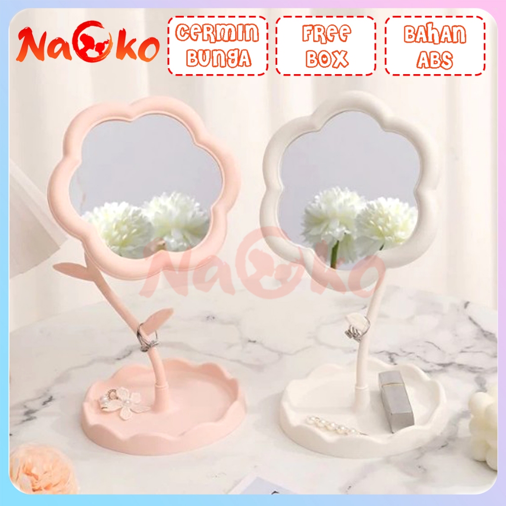 Jual Cermin Make Up Model Bunga Stand Rotating / Cermin Bunga Estetik ...