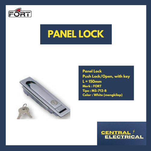 Jual FORT Panel Lock, Push Lock / Open With Key (L=150mm), White ...