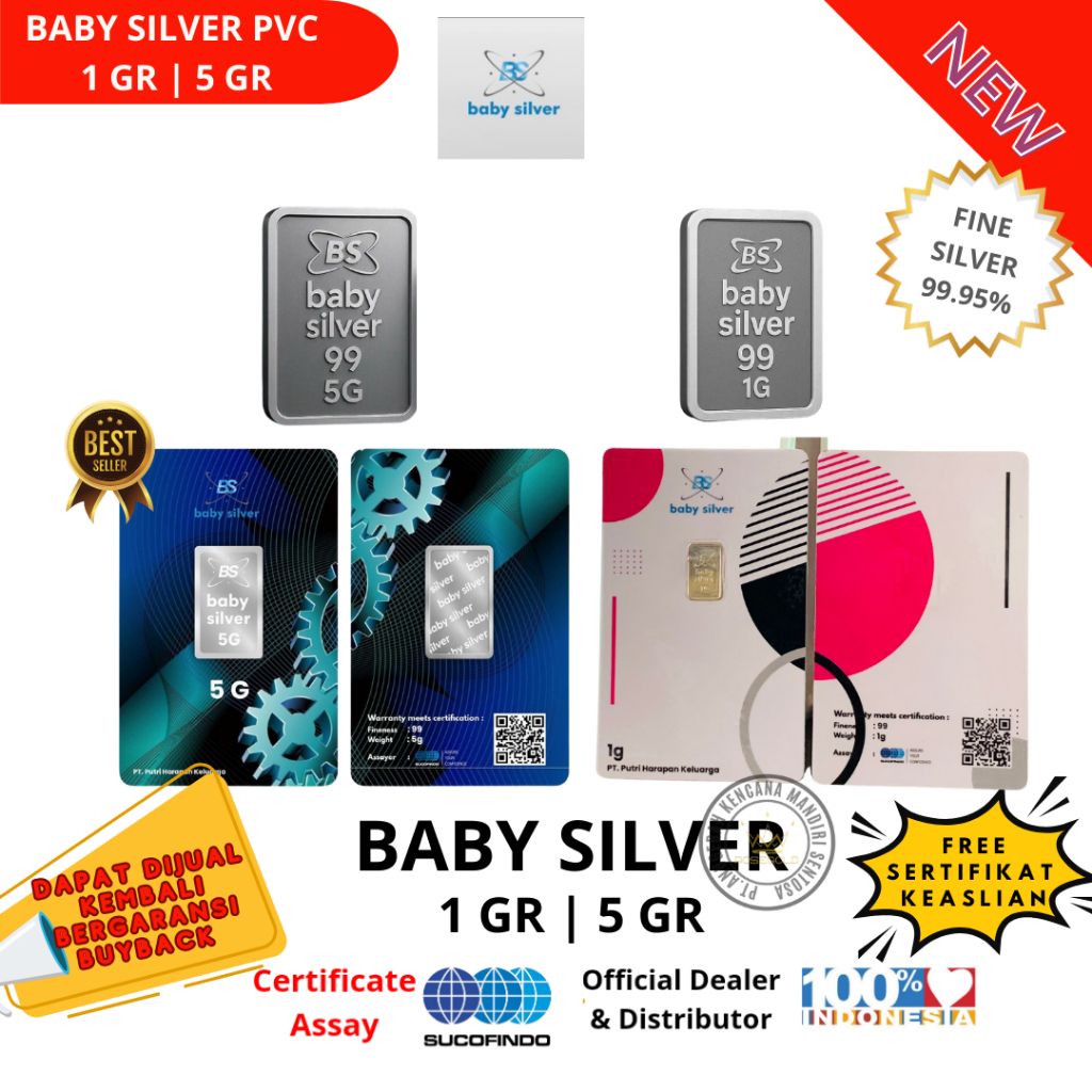Jual Logam Mulia Original Baby Silver PRES RETRO 1 | 5 Gram Perak ...