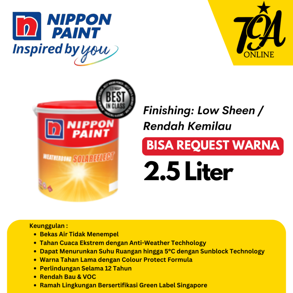 Jual NIPPON PAINT Weatherbond Solareflect Cat Tembok Eksterior Premium ...