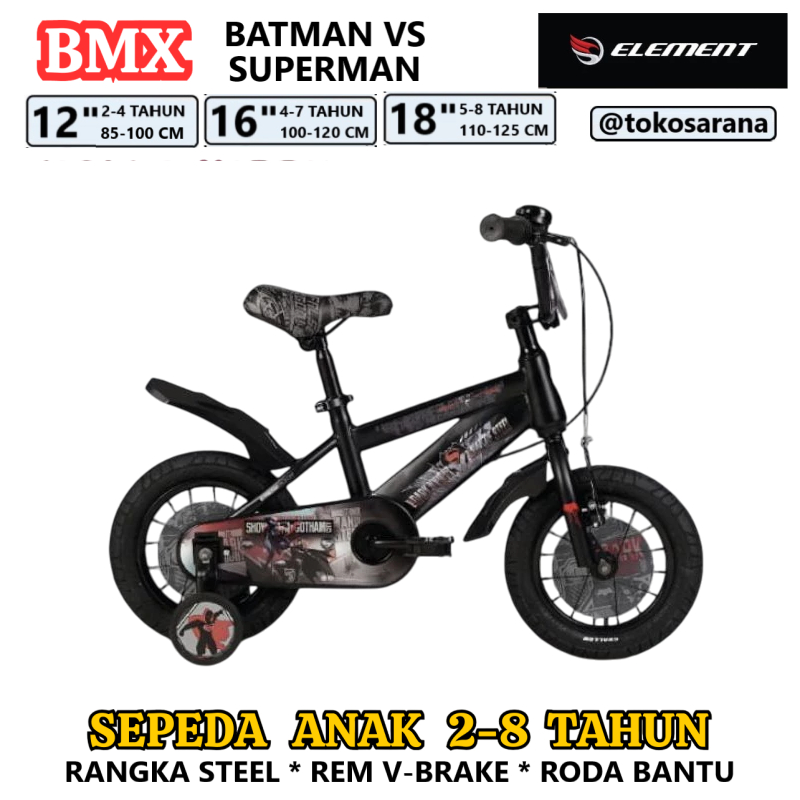 Jual Element 8atman vs 5uperman BMX Sepeda Anak 12 16 18 Inci Rangka ...
