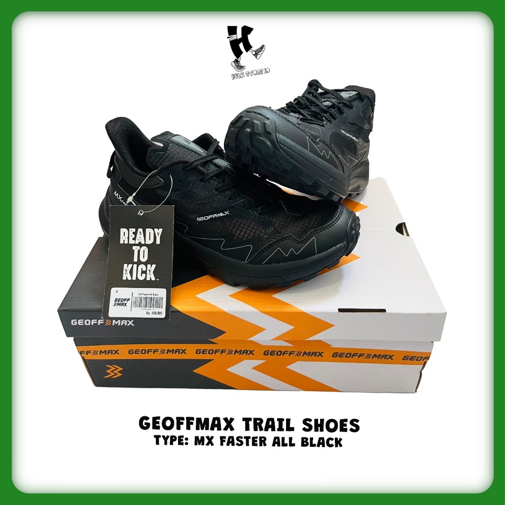 Jual Geoff Max - MX Faster All Black Trail Running Race Pria & Wanita ...