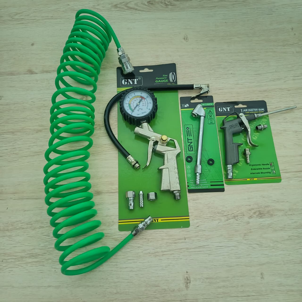 Jual Paket 3in1 Selang Angin Kompresor Recoil Spiral 6 Meter - Alat ...