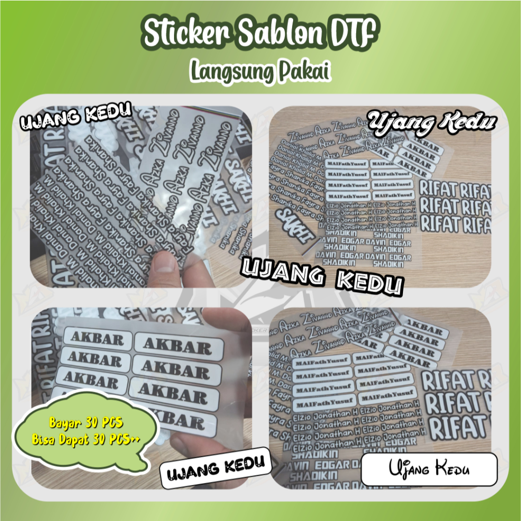 Jual MURAH MERIAH Sablon setrika Stiker label nama stiker label nama ...