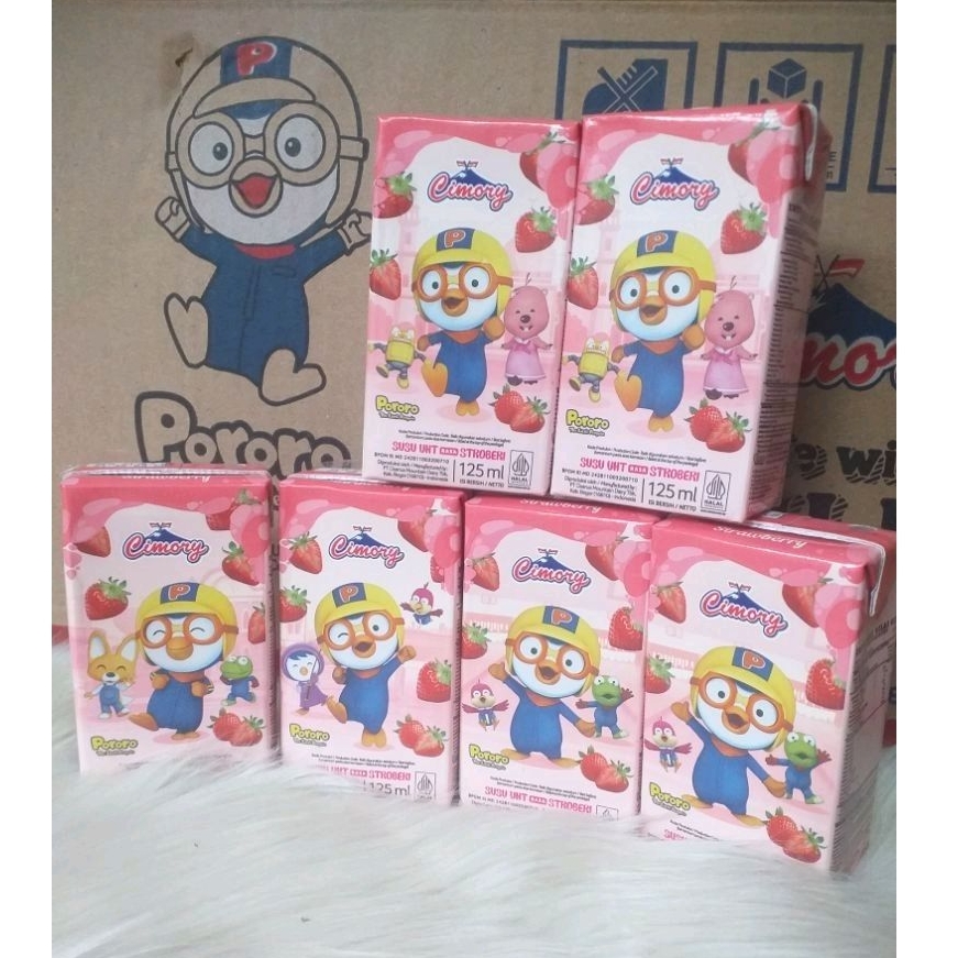 Jual NEW !! susu uht cimory pororo 125ml bisa mix rasa isi 40pcs ...