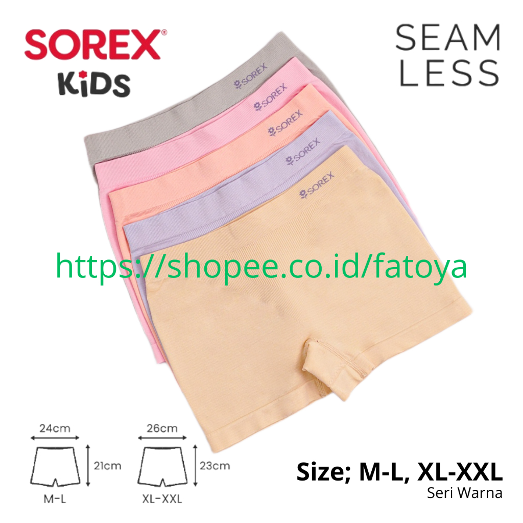 Jual SOREX KIDS CD Celana Dalam Short Anak Perempuan Seamless Size M-L// XL-XXL ( PAKET 3 & 6 ...